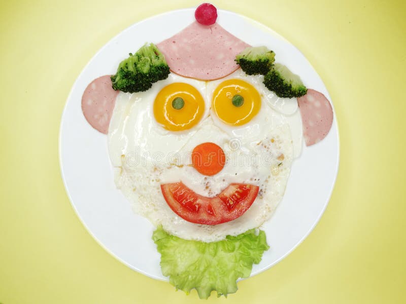 Creative Egg Breakfast for Child Face Form Stock Photo - Image of ...