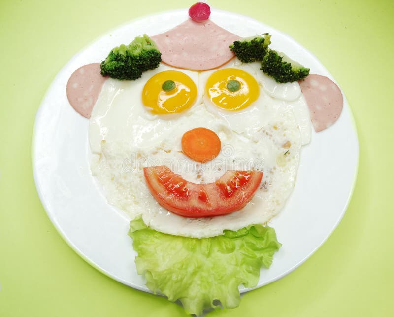 Creative Egg Breakfast for Child Face Form Stock Photo - Image of ...