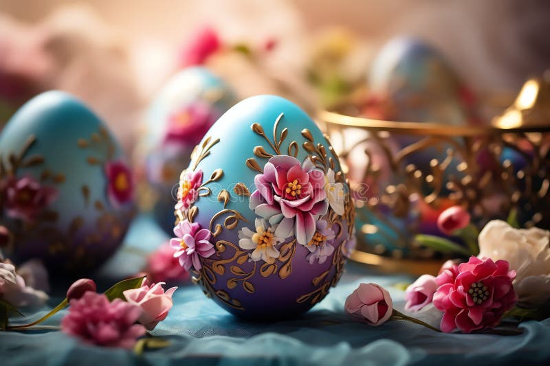 Creative Egg Decorating Easter Holiday Theme Stock Illustration ...