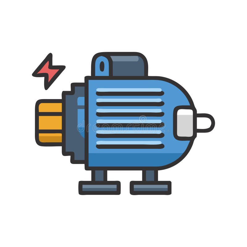 Creative Electric Motor Illustration for Engineering Stock Vector ...