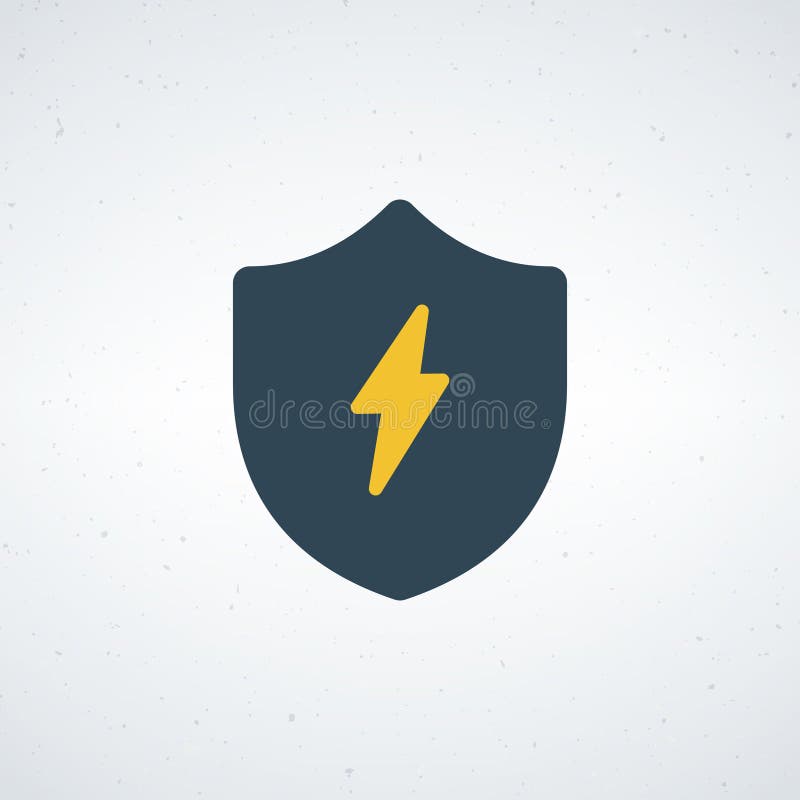 Creative Electric Shield with Lightning Icon. Modern Vector Symbol of ...