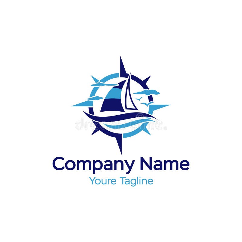 Creative and Elegant Compass Seal Logo Design Template Stock Vector ...