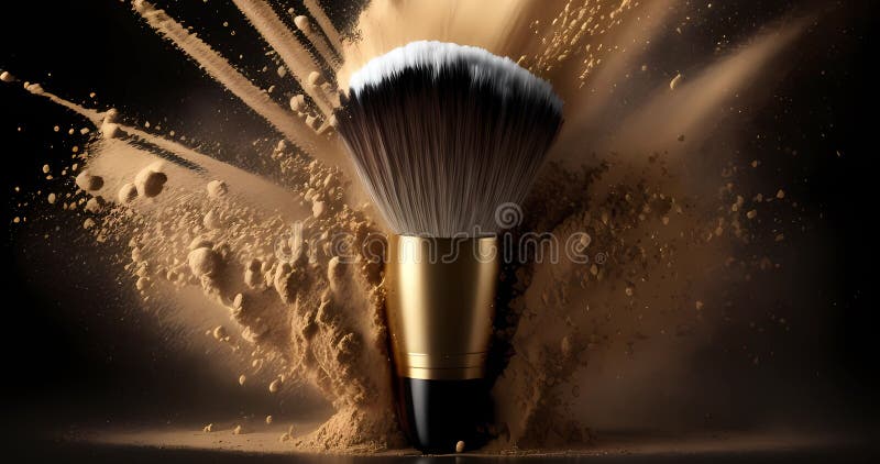 Creative Elegant Makeup Brush Background with Splash Stock Illustration ...