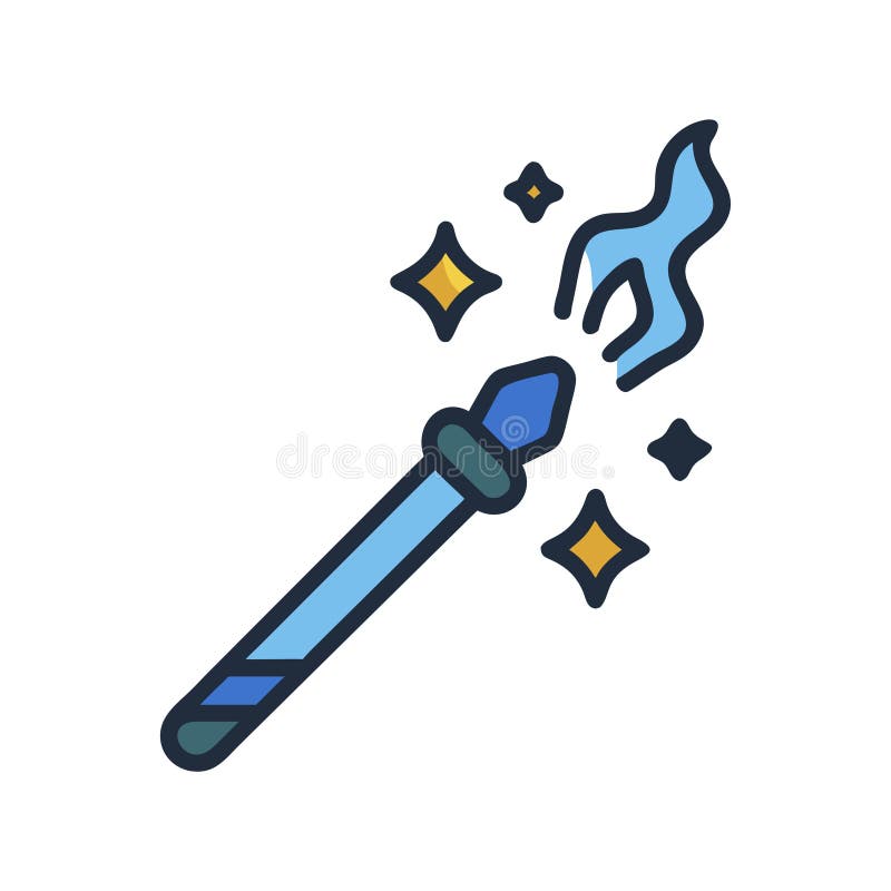Creative Elemental Wand Icon for Spells Stock Vector - Illustration of ...