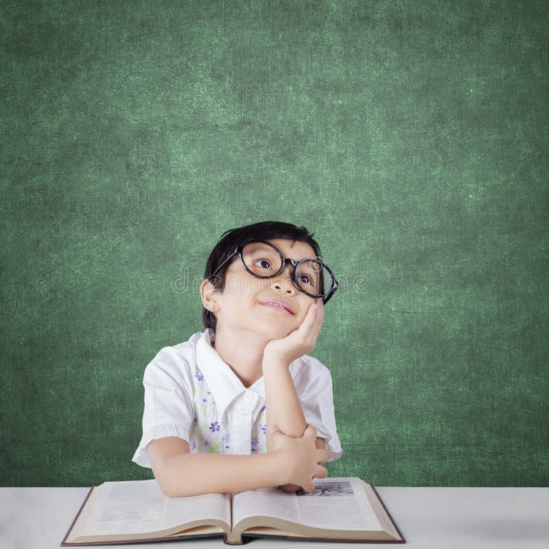 Creative Elementary School Student Daydreaming Stock Image - Image of ...