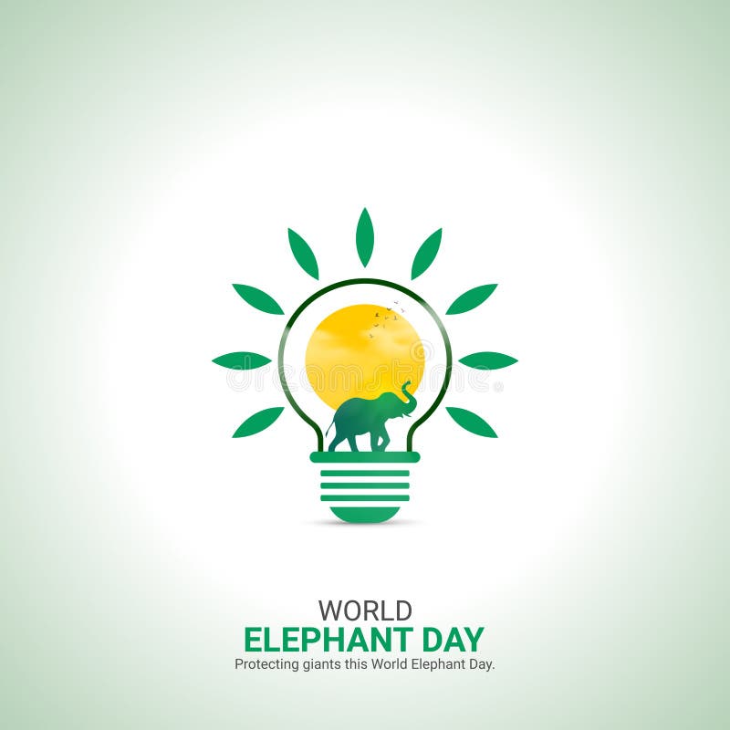Creative Elephant Day Ads Design. Elephant Day, Elephant Vector Design ...