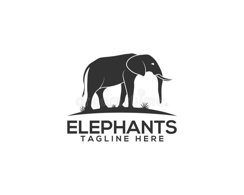 Animal Silhouette Elephant Logo Design. Stock Vector - Illustration of ...