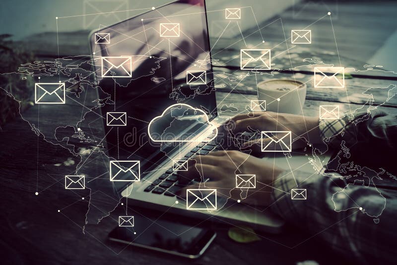 Creative Email Cloud Background Stock Image - Image of email, hacking ...
