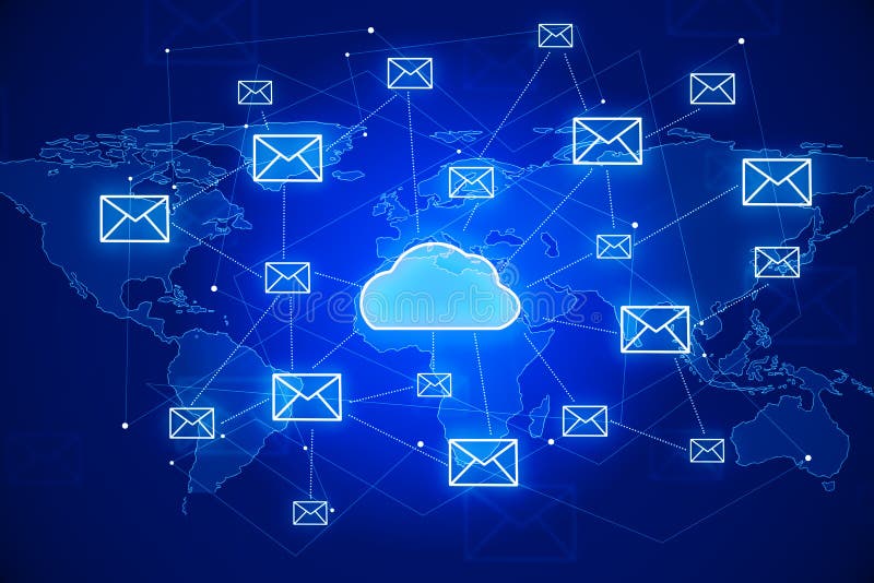 Creative Email Cloud Background Stock Illustration - Illustration of ...