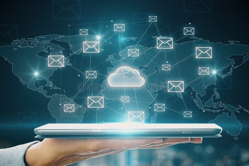 Creative Email Cloud Background Stock Image - Image of email, hacking ...