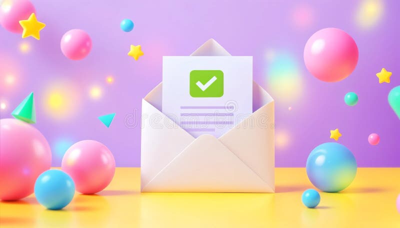 Creative Email Concept with Envelope and Geometric Elements Stock ...