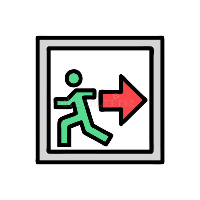 Creative Emergency Exit Sign Illustration for Safety Planning Stock ...