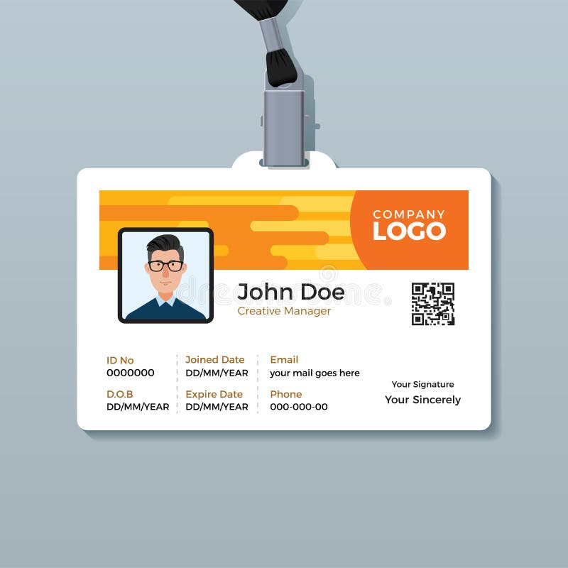 Creative Employee ID Card Design Template Stock Vector - Illustration ...