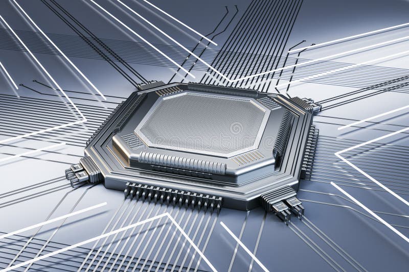 Creative Empty Silver Chip on Metal Backdrop with Lines. Mock Up Place ...