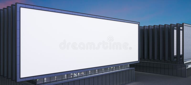 Creative Empty Wide White Billboard on Blue Sky Wallpaper. Commercial ...