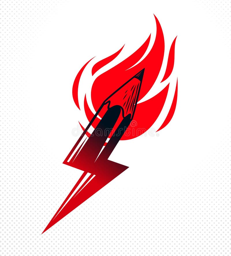 Creative Energy Power Concept Shown by Pencil in a Shape of Lightning ...