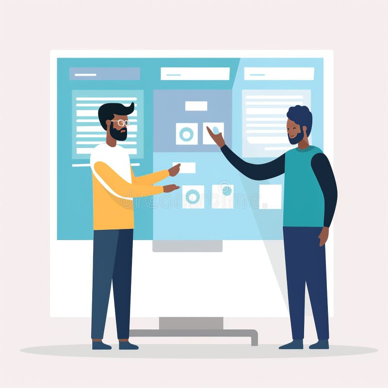 UI Design Team Brainstorming Ideas, Flat Illustration Stock ...