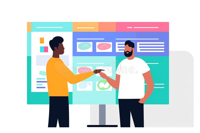 UI Design Team Brainstorming Ideas, Flat Illustration Stock ...