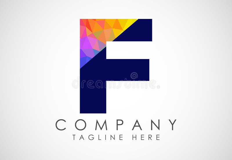 Creative English F Alphabet Low Poly Style Stock Vector - Illustration ...