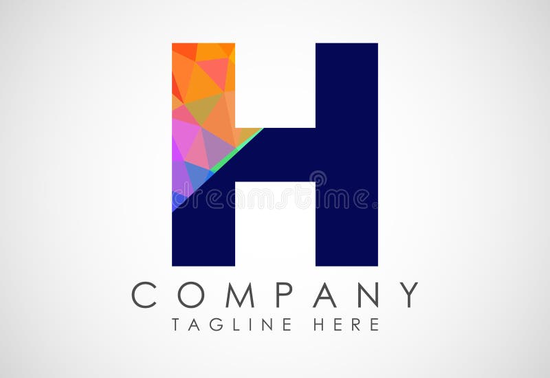 Creative English H Alphabet Low Poly Style Stock Vector - Illustration ...