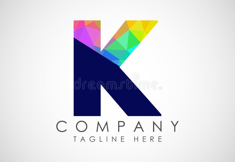 Creative English K Alphabet Low Poly Style Stock Vector - Illustration ...