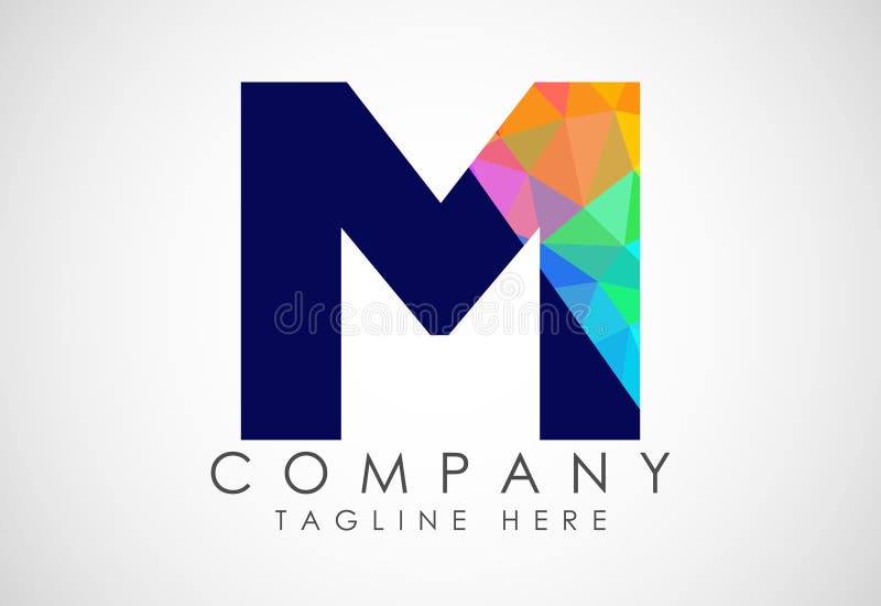 Creative English M Alphabet Low Poly Style Stock Vector - Illustration ...