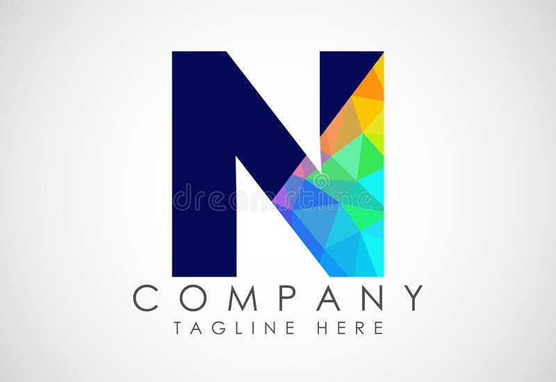 Creative English N Alphabet Low Poly Style Stock Vector - Illustration ...