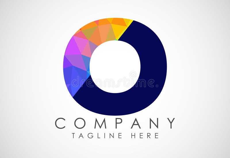 Creative English O Alphabet Low Poly Style Stock Vector - Illustration ...