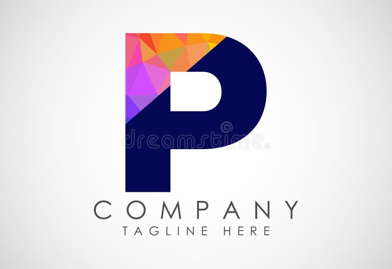 Creative English P Alphabet Low Poly Style Stock Vector - Illustration ...