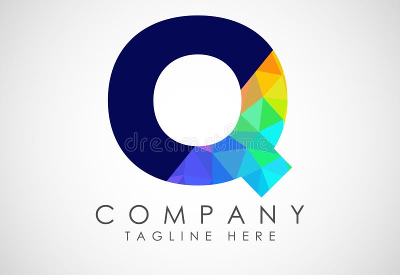 Creative English Q Alphabet Low Poly Style Stock Vector - Illustration ...