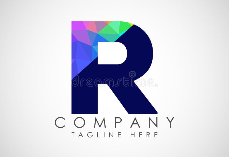 Creative English R Alphabet Low Poly Style Stock Vector - Illustration ...