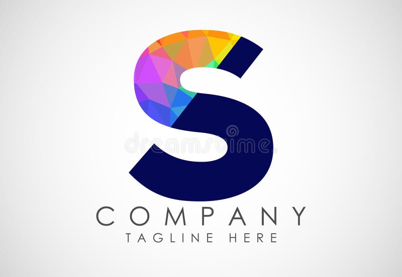 Creative English S Alphabet Low Poly Style Stock Vector - Illustration ...