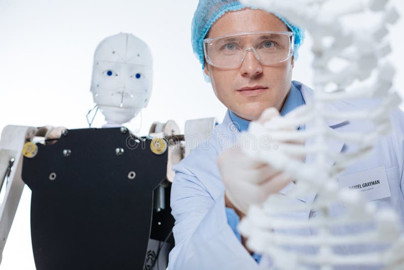 Creative Enthusiastic Man Exploring New Ways for Technology Stock Image ...