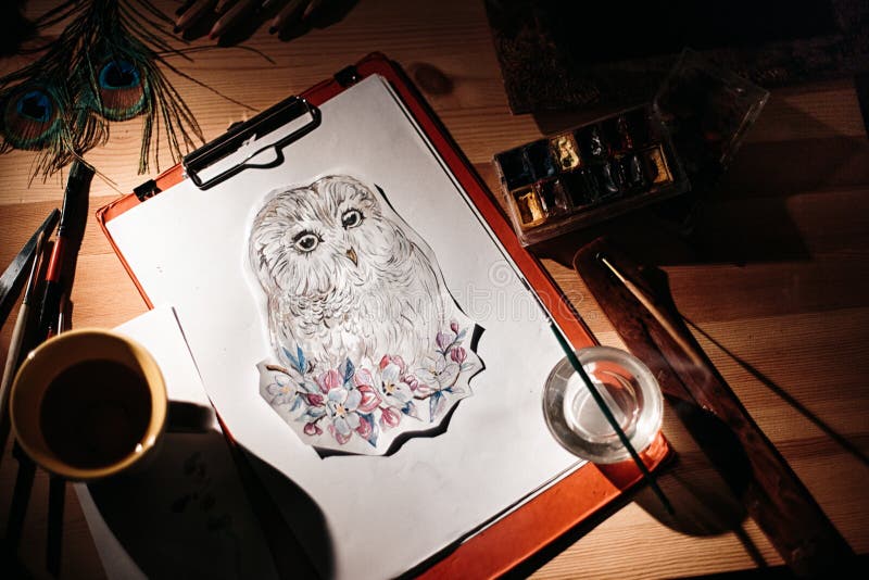 The Creative Environment of the Artist Drawing a Beautiful Picture ...