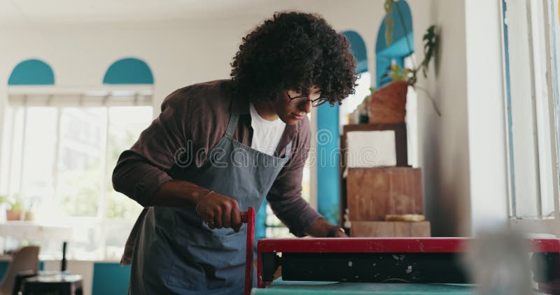 Creative, Equipment and Pottery with Man in Workshop for Manufacturing ...