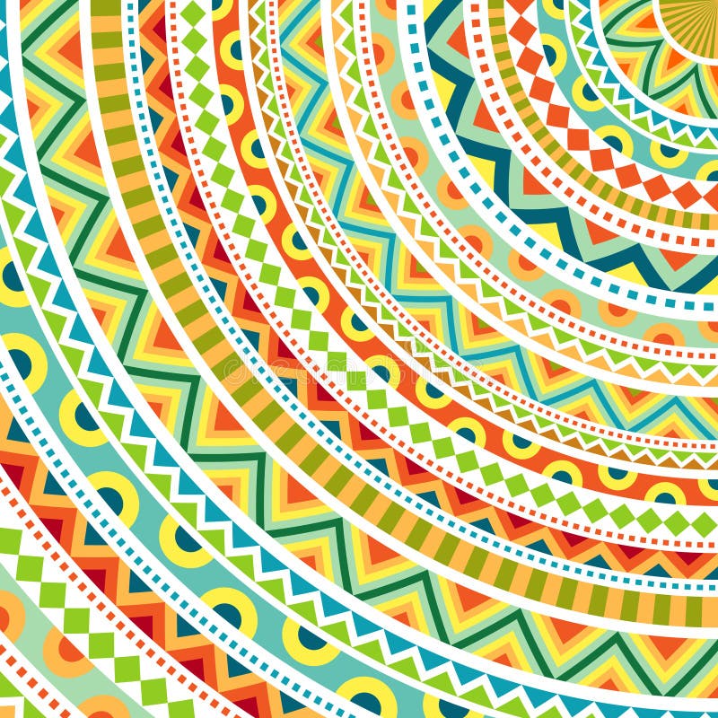 Bright Mexican Style Ornate Background. Stock Vector - Illustration of ...