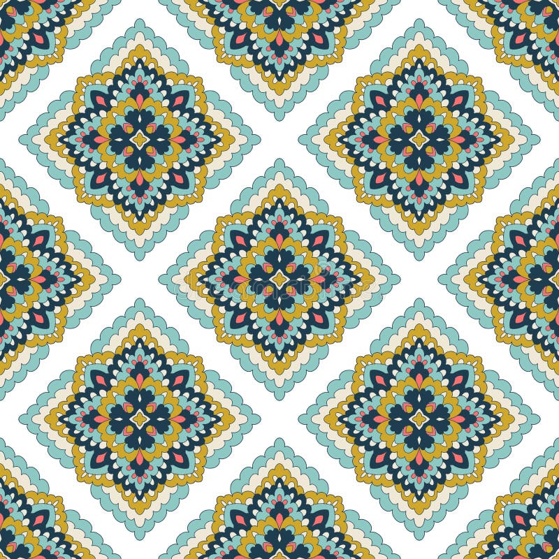Creative Ethnic Style Square Seamless Pattern. Unique Geometric Vector ...