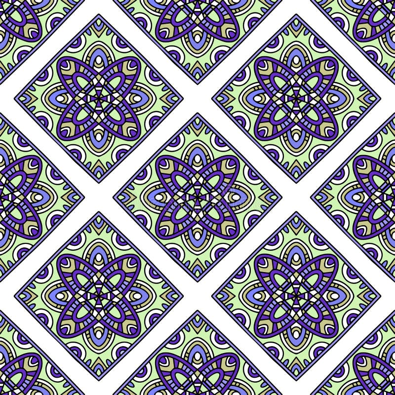 Creative Ethnic Style Square Seamless Pattern. Unique Geometric Vector ...