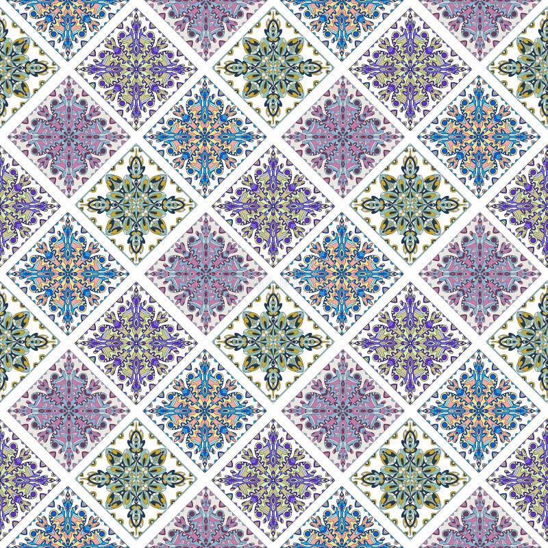 Creative Ethnic Style Square Seamless Pattern. Unique Geometric Vector ...