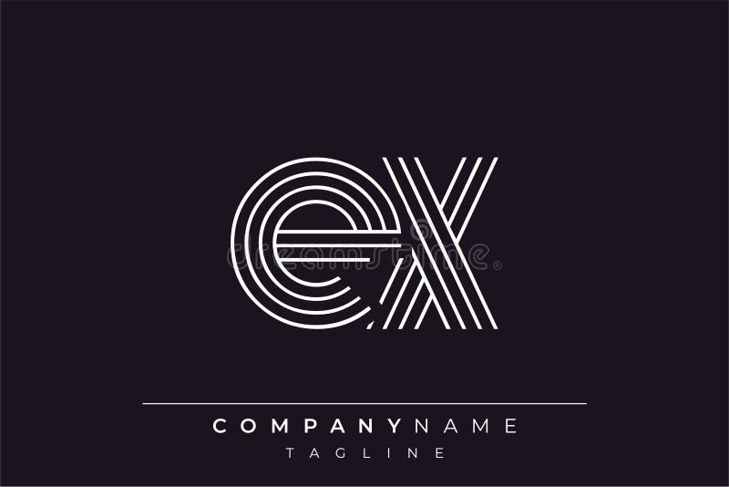 Creative EX Lines Letter Logo Design Stock Vector - Illustration of ...