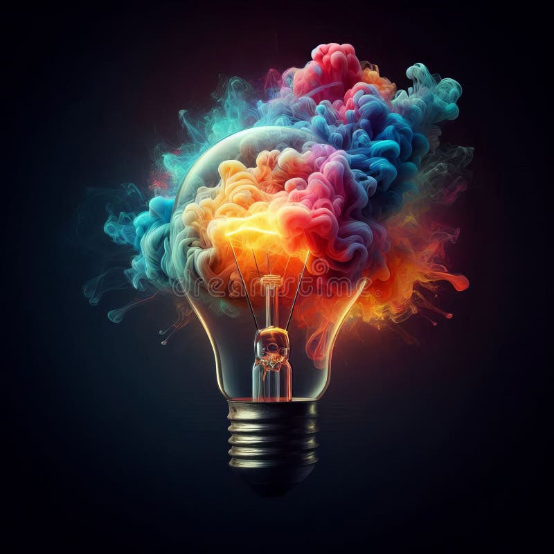 Creative Explosion Inside a Lightbulb Stock Photo - Image of symbolic ...