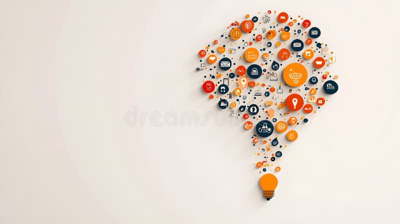 Creative Explosion of Interconnected Ideas Illustrated with Colorful ...