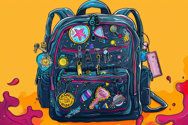 Creative Expression Backpack Illustration Stock Illustration ...