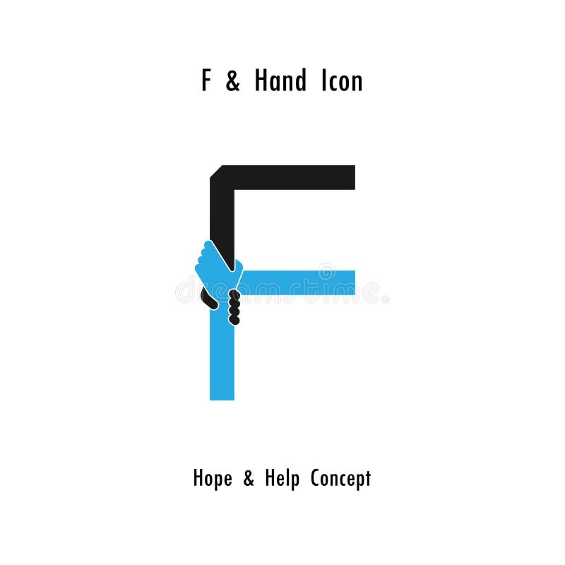Creative F- Alphabet Icon Abstract and Hands Icon Design Vector Stock ...