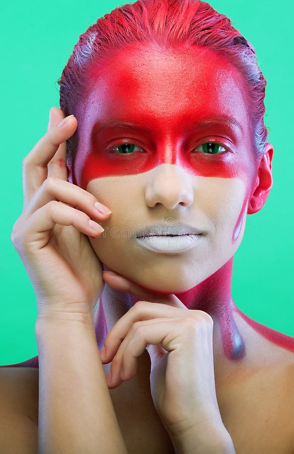 Creative face-art stock image. Image of girl, human, creative - 15112021