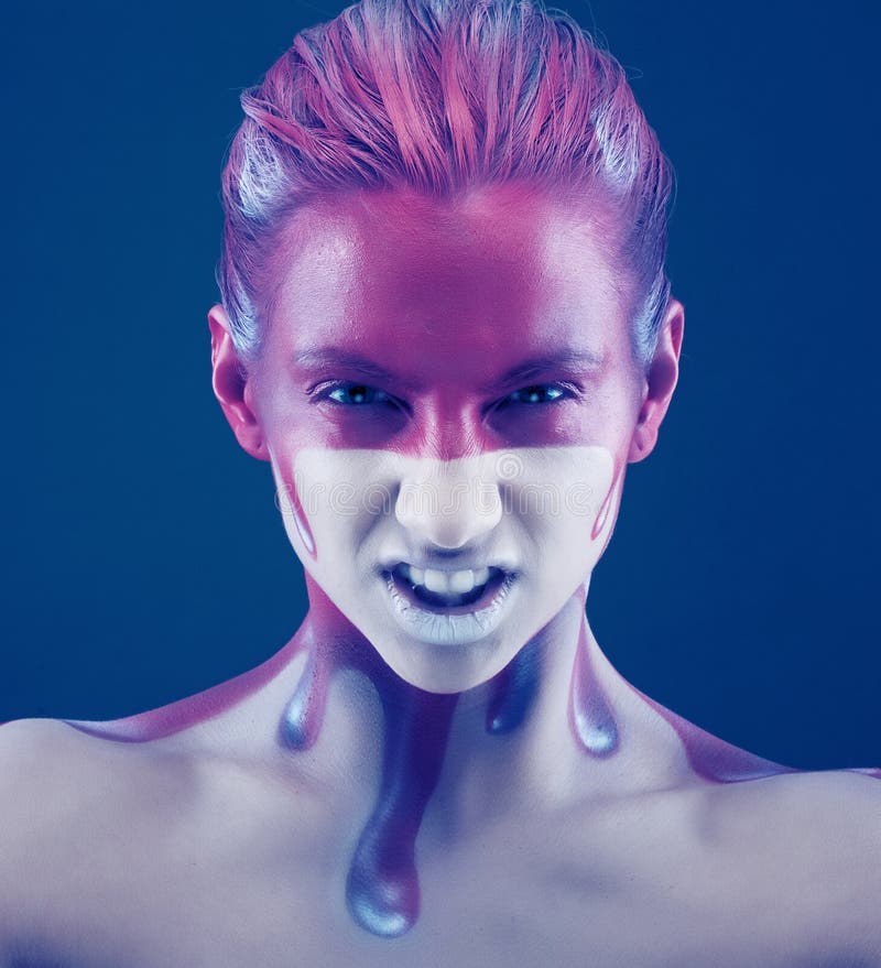 Creative face-art stock photo. Image of mascara, element - 15112024