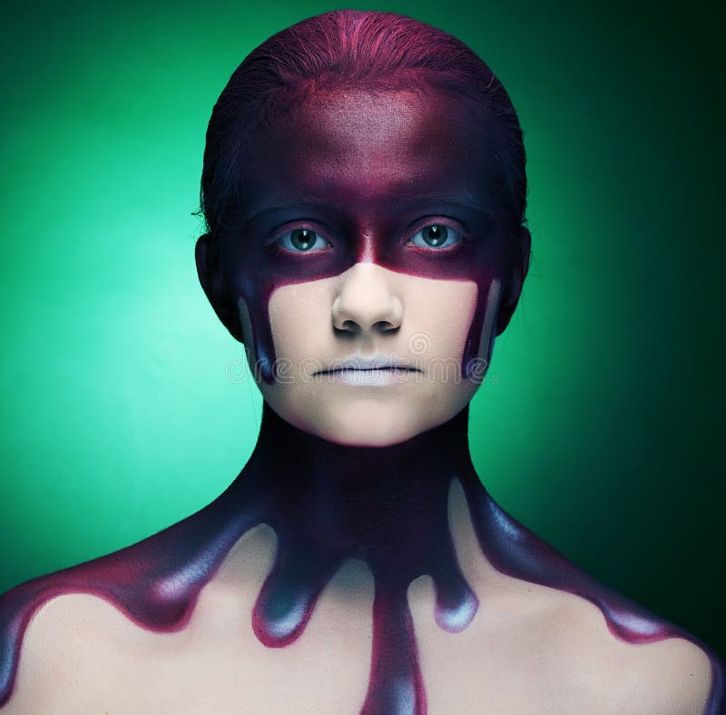 Creative face-art stock image. Image of closeup, artificial - 56606833