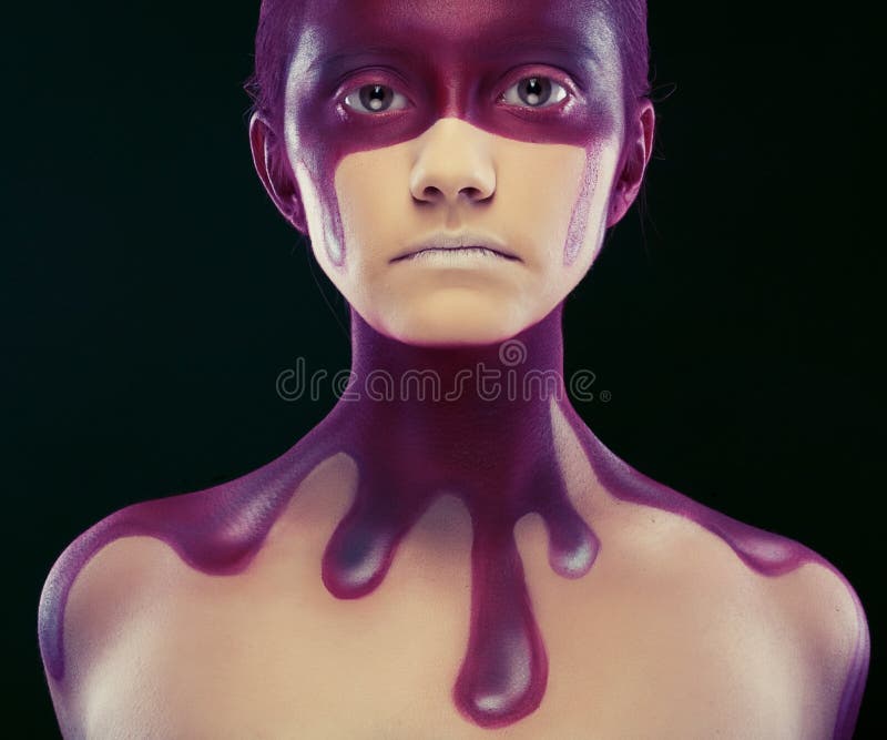 Creative face-art stock image. Image of face, human, fashion - 56606871