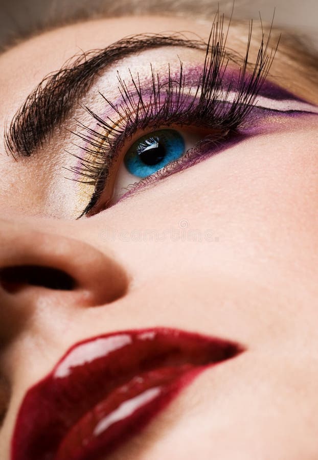 Creative face paint stock photo. Image of close, colored - 4217670