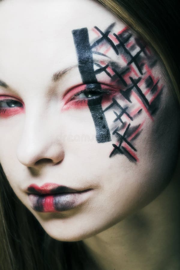 Creative face paint stock photo. Image of face, element - 5554822